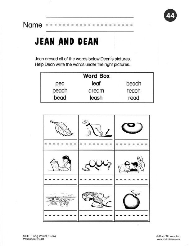 Phonics worksheet 44